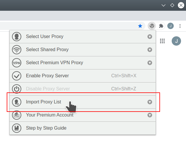 Proxies menu – Linked Helper