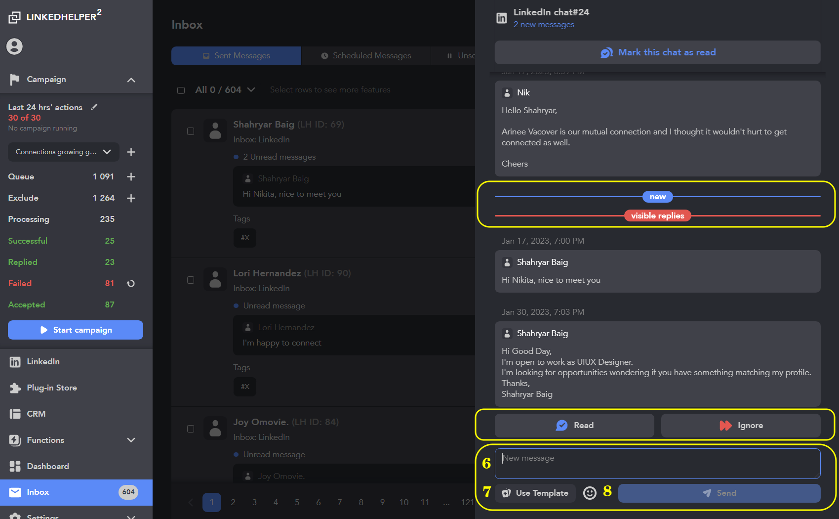 Inbox plug-in – Linked Helper