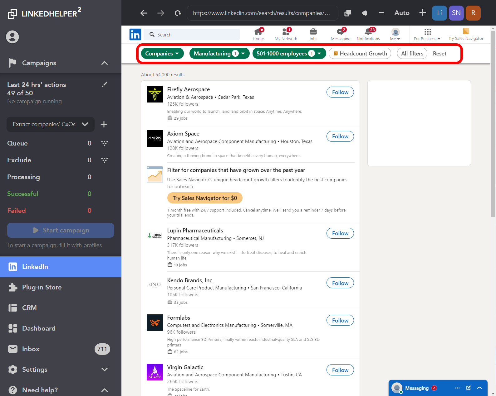 Employees extractor template – Linked Helper