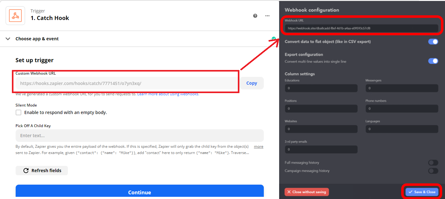 Cómo enviar perfiles a HubSpot mediante Zapier Webhook – Portal del cliente de soport