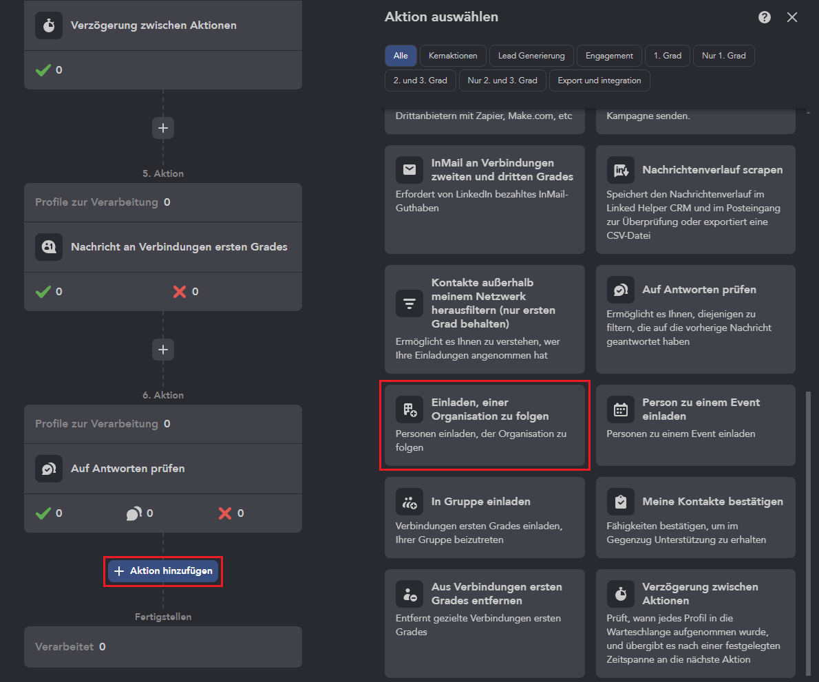 Organisation zum Folgen einladen – Wissensdatenbank