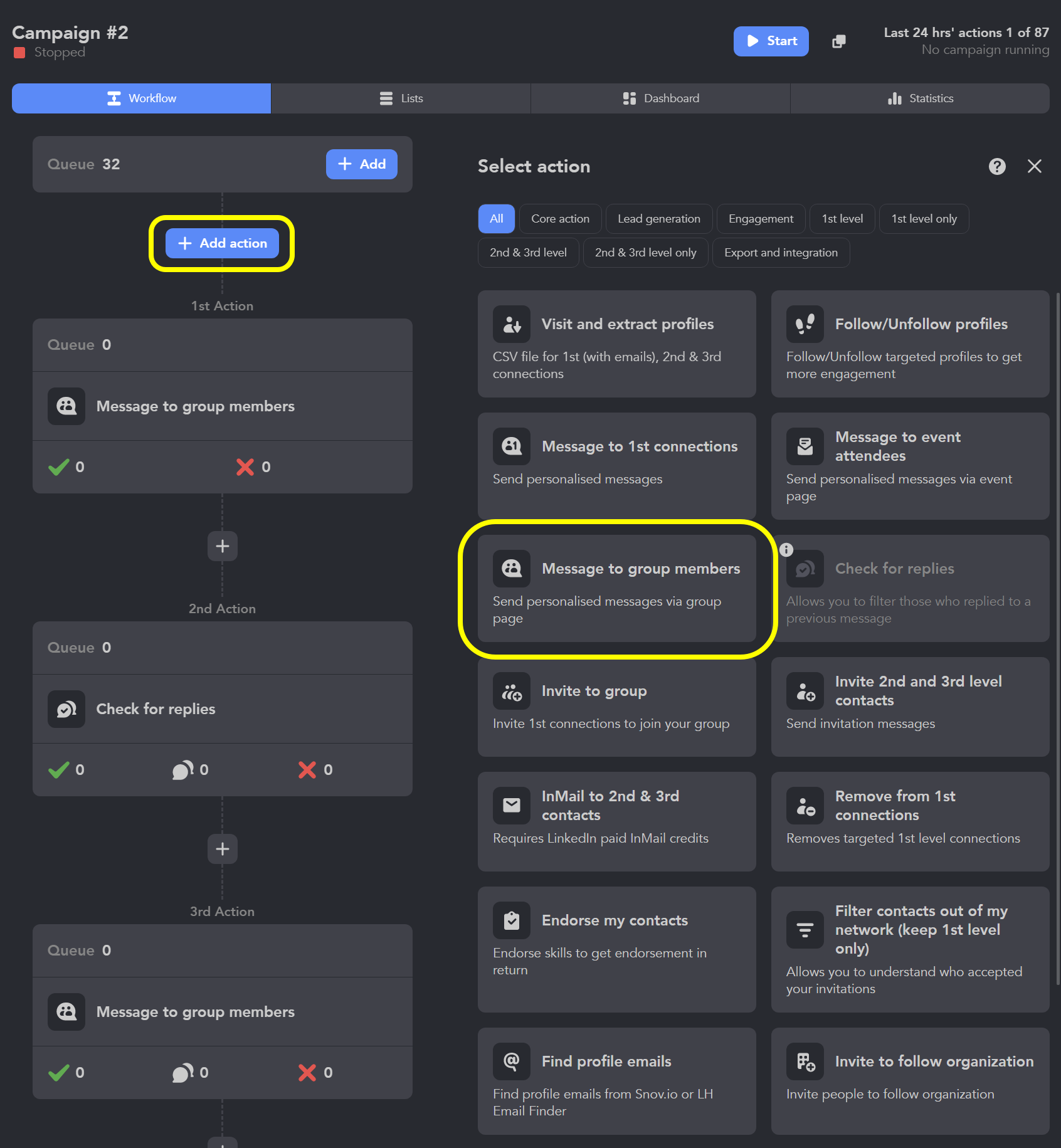 Message to group members – Linked Helper
