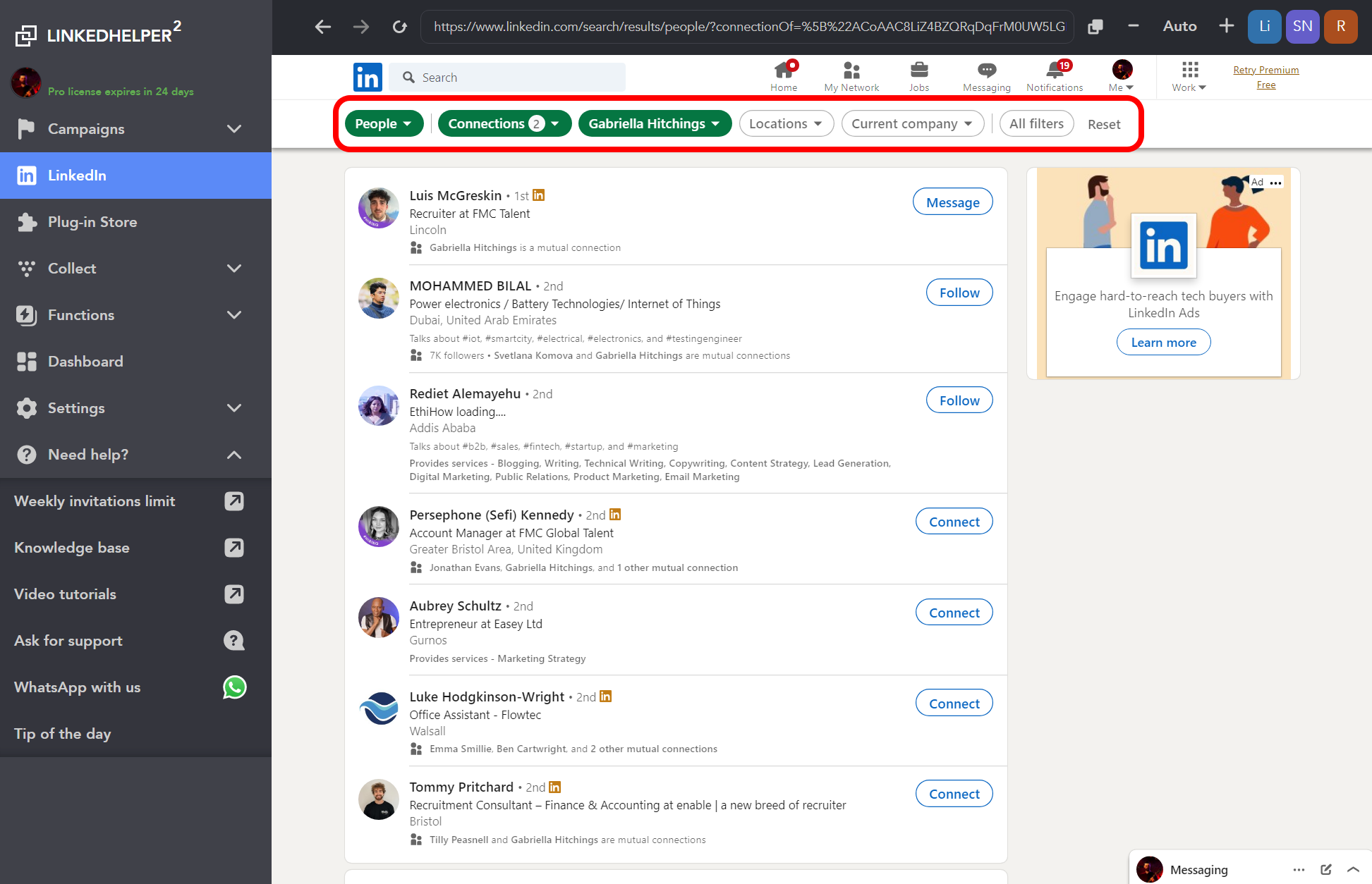 How to exclude connections of a certain connection. – Linked Helper