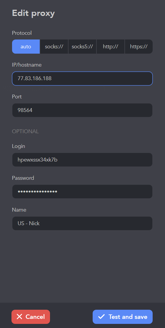 Proxies menu – Linked Helper
