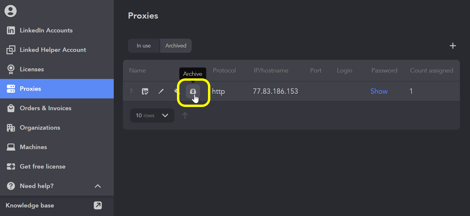 Proxies menu – Linked Helper