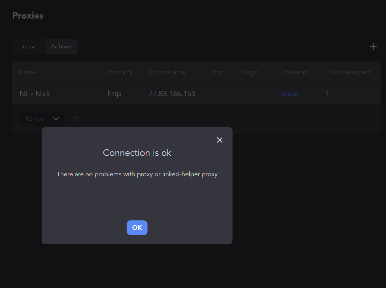 Proxies menu – Linked Helper