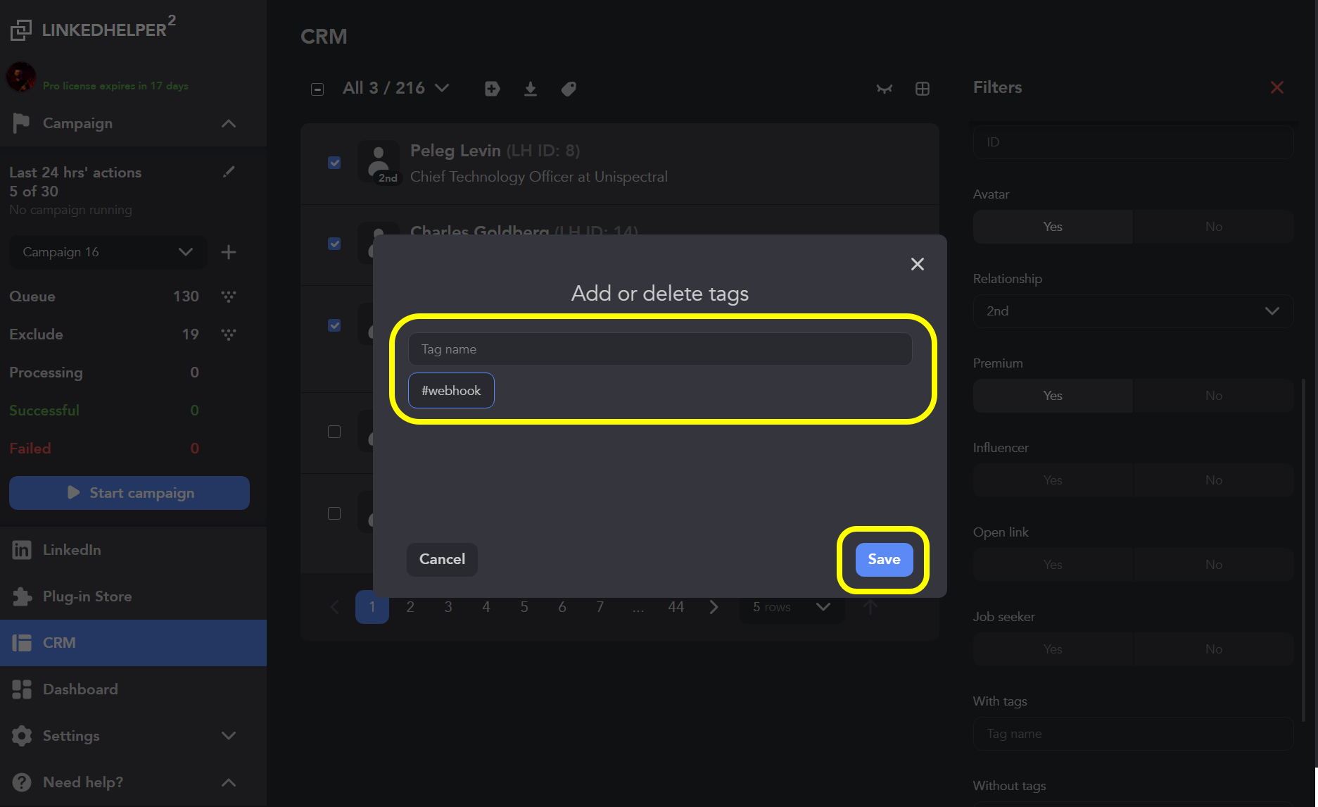 Linked Helper tags – Linked Helper