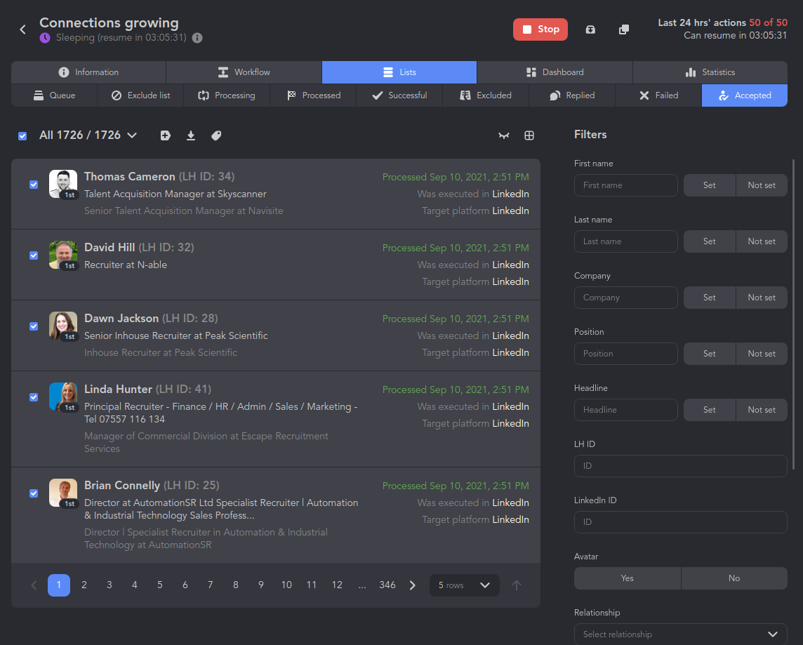 Linked Helper lists explained – Linked Helper