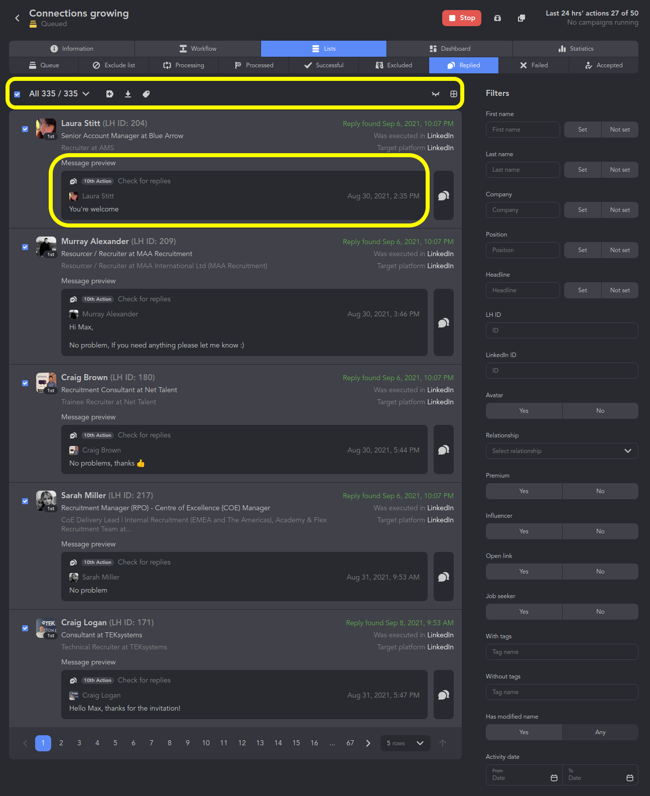Linked Helper lists explained – Linked Helper