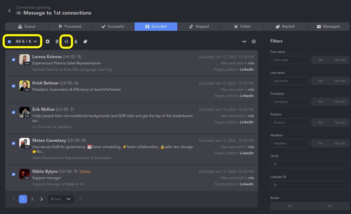 Linked Helper lists explained – Linked Helper